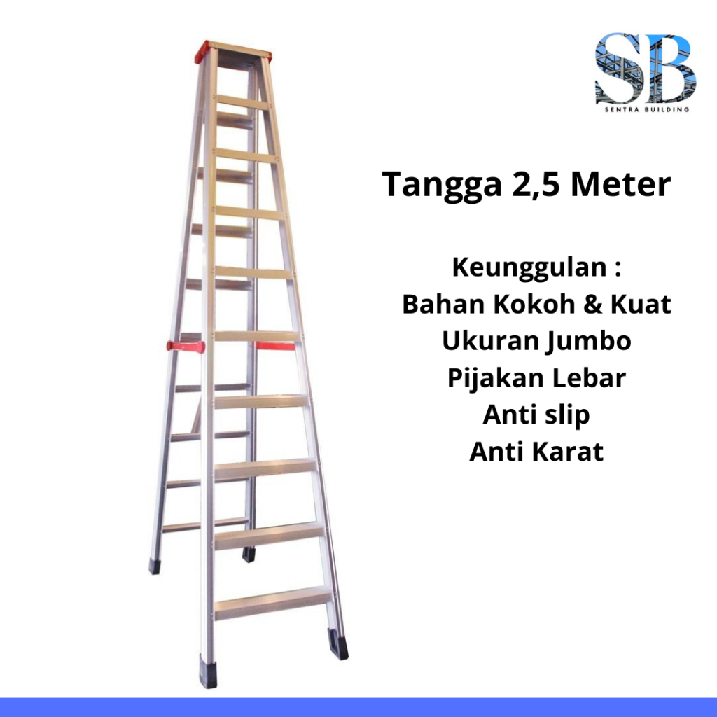 Jual Tangga Lipat Alumunium / Tangga 2,5 meter / Tangga Lipat 2,5m ...