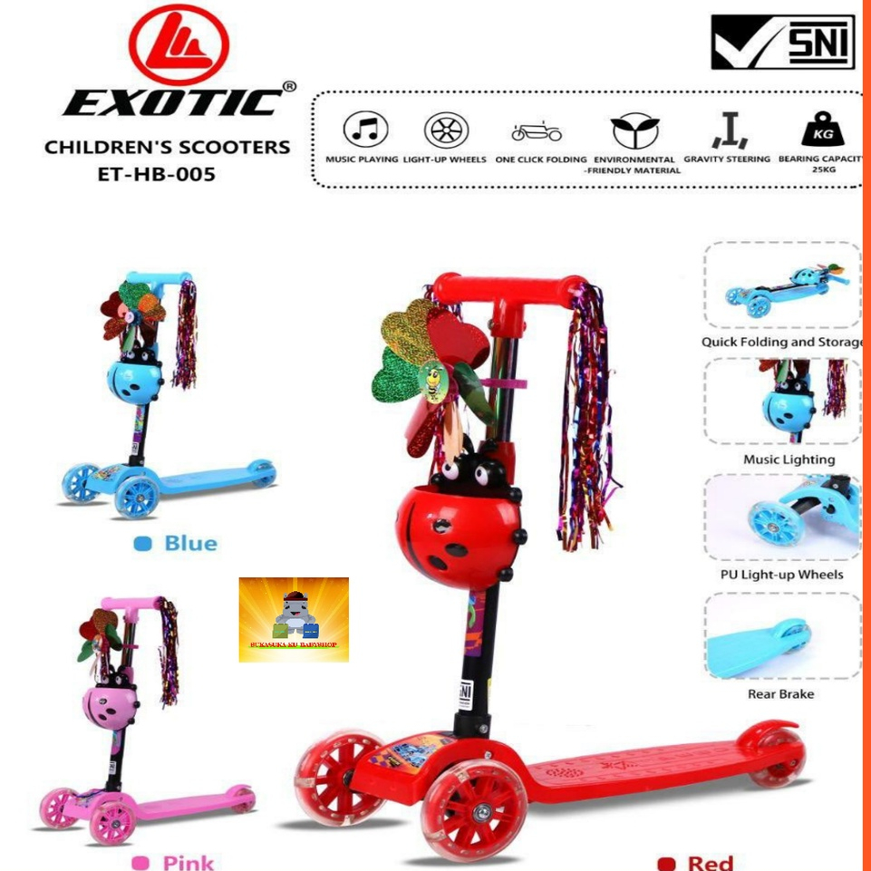 Jual Scooter Skuter Otoped anak roda tiga exotic ET HB 005 New Model ...