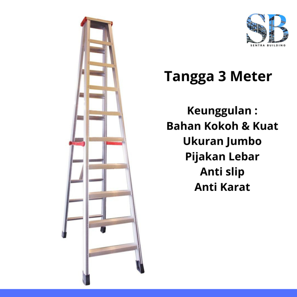 Jual JUMBO Berkualitas Tangga Lipat Alumunium / Tangga 3m / Tangga 3 ...