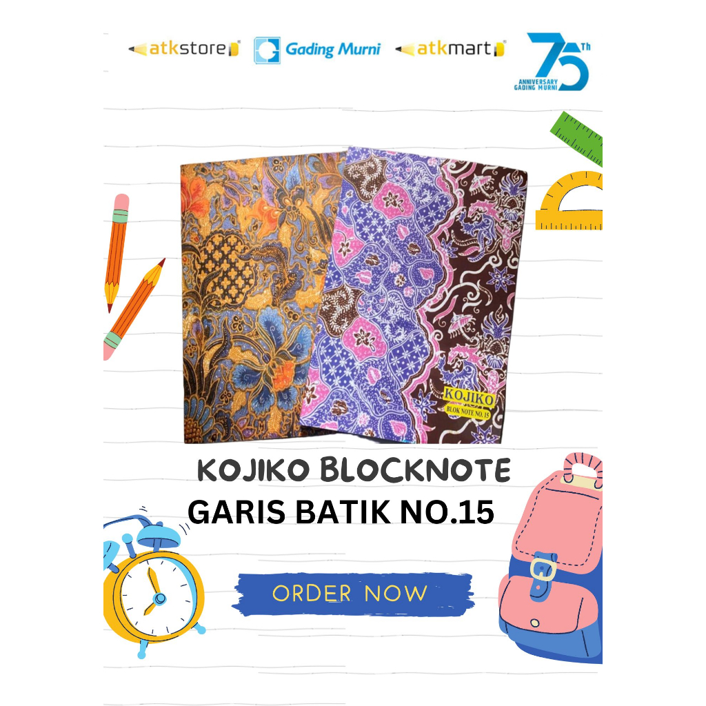Jual BLOCK NOTE // BLOK NOTE // NOTES BERGARIS BATIK KOJIKO NO.15 ...