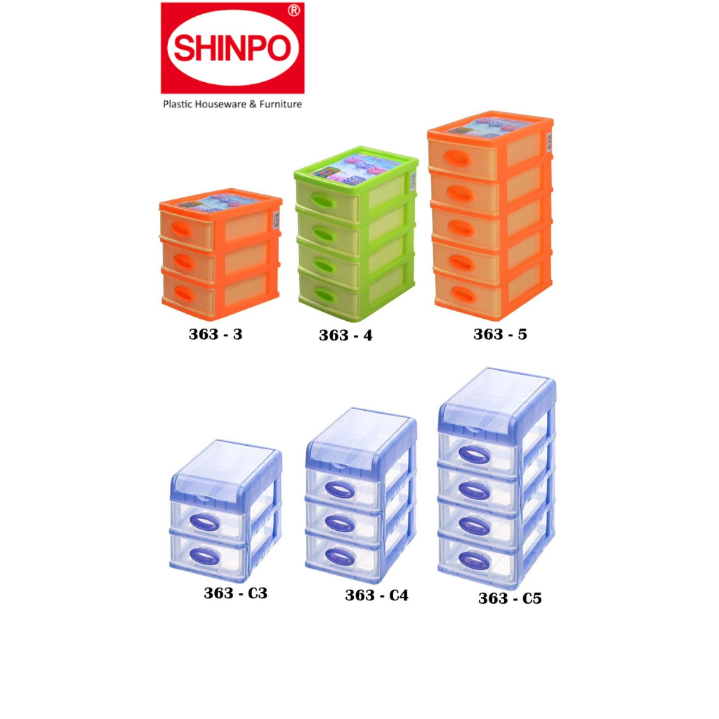 Jual Shinpo Mini Container Felicia 363, Laci Penyimpanan 3 (2+1) susun ...