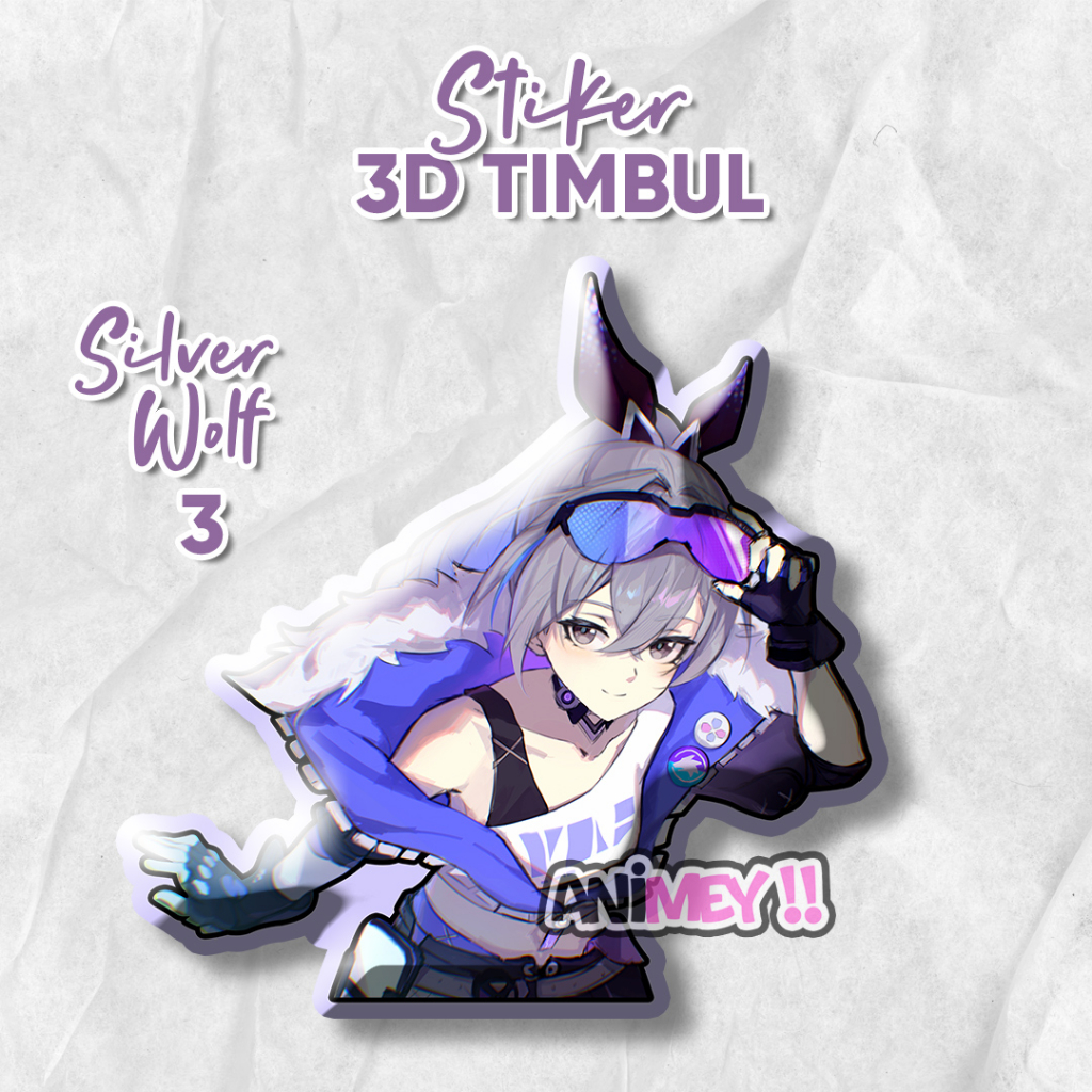 Jual Stiker Emblem 3D Timbul Silverwolf Star Rail / Stiker Anime Resin ...