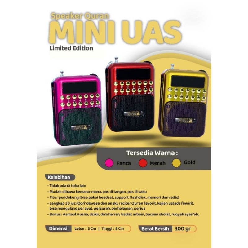 Jual SPEAKER MINI SPESIAL UAS USTAD ABDUS SOMAD GARANSI RESMI 1 TAHUN ...