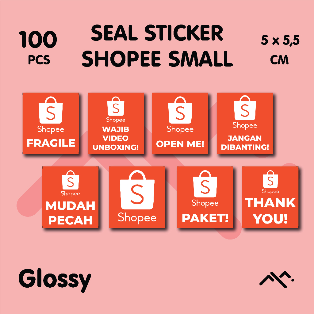 Jual [100PCS] Seal Sticker Shopee | Sticker Resi Pengiriman Shopee ...