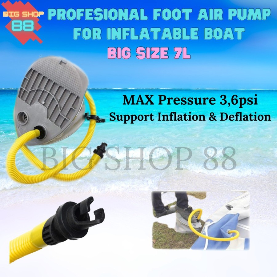 Jual POMPA INJAK PERAHU KARET AIR FOOT PUMP INFLATABLE RUBBER BOAT HIGH ...