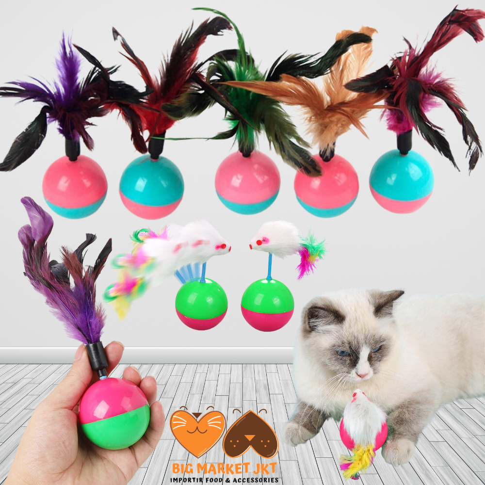 Jual Mainan Kucing Bola Bulu Tikus Goyang Gerak Cat Toy Ball Mouse ...