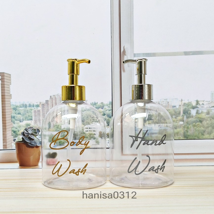 Jual Botol Sabun Cair Pump Aesthetic 500ml Oval Clear Luxury Silver Dan ...