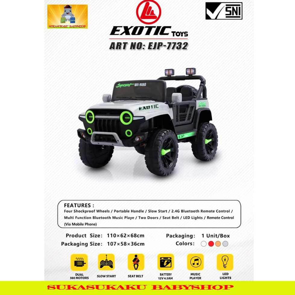 Jual Mainan Mobil Aki Exotic EJP 7732 Jeep Aki Car Remote Rechargeable ...