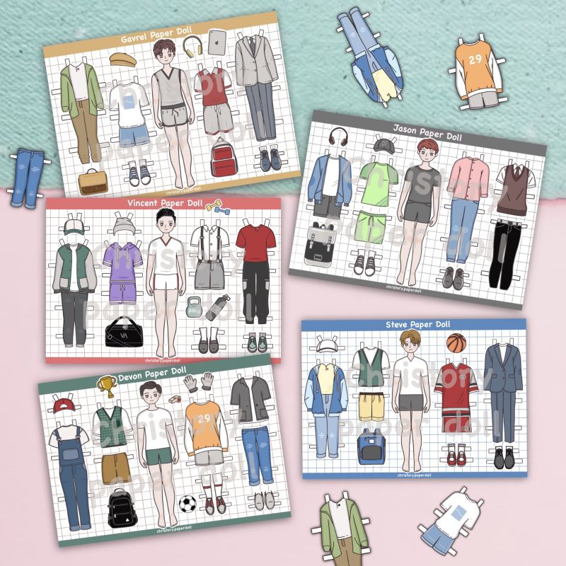 Jual Charming Boy Paperdoll || Bongkar Pasang || Boneka Kertas | Shopee ...