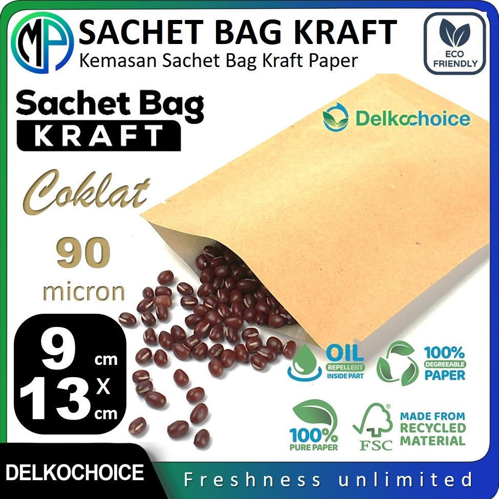 Jual Kemasan Plastik Sachet Saset 9cm x 13cm Kraft Paper Coklat ...