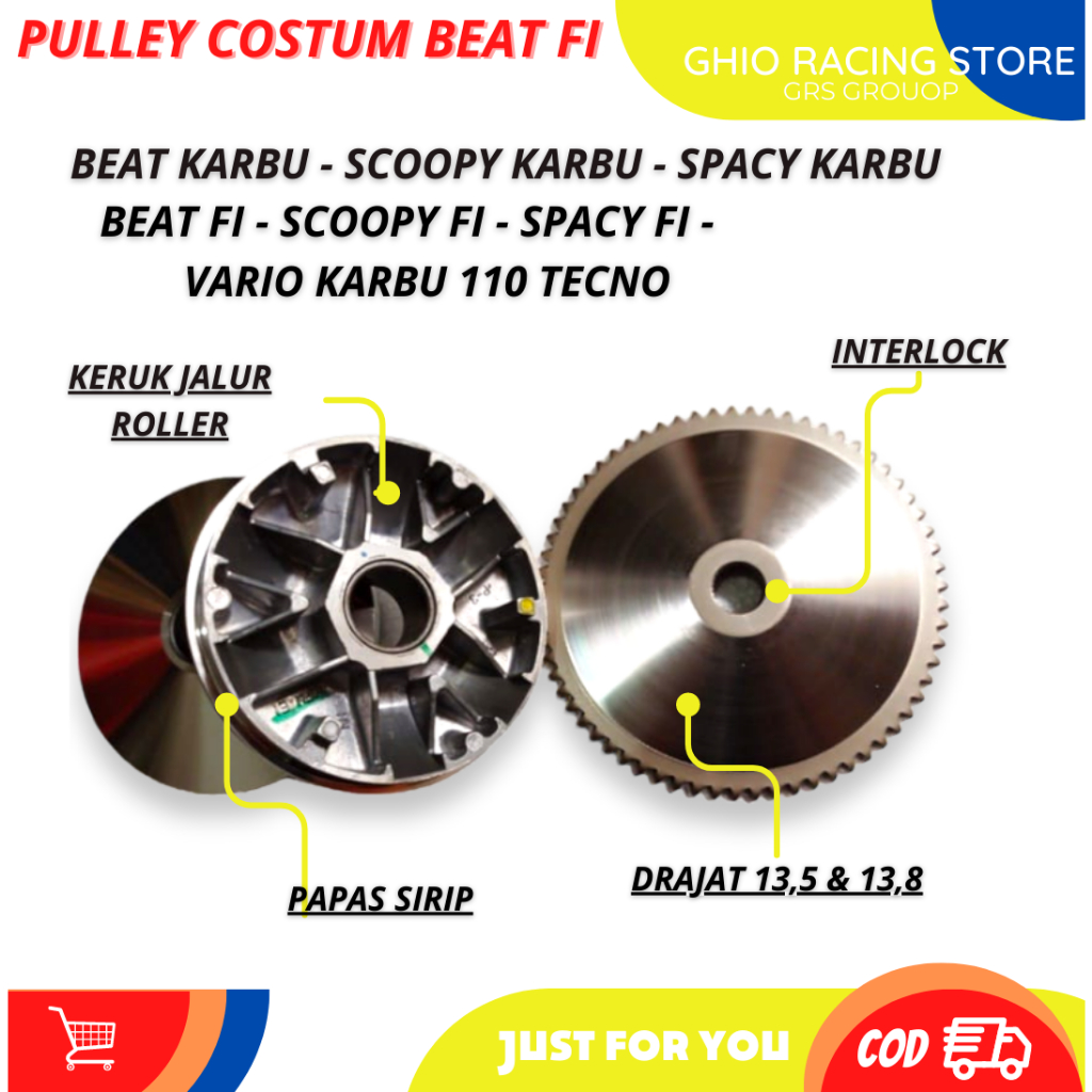 Jual Pulley Beat Karbu Beat Fi Scoopy Fi Vario Karbu Rumah Roller ...
