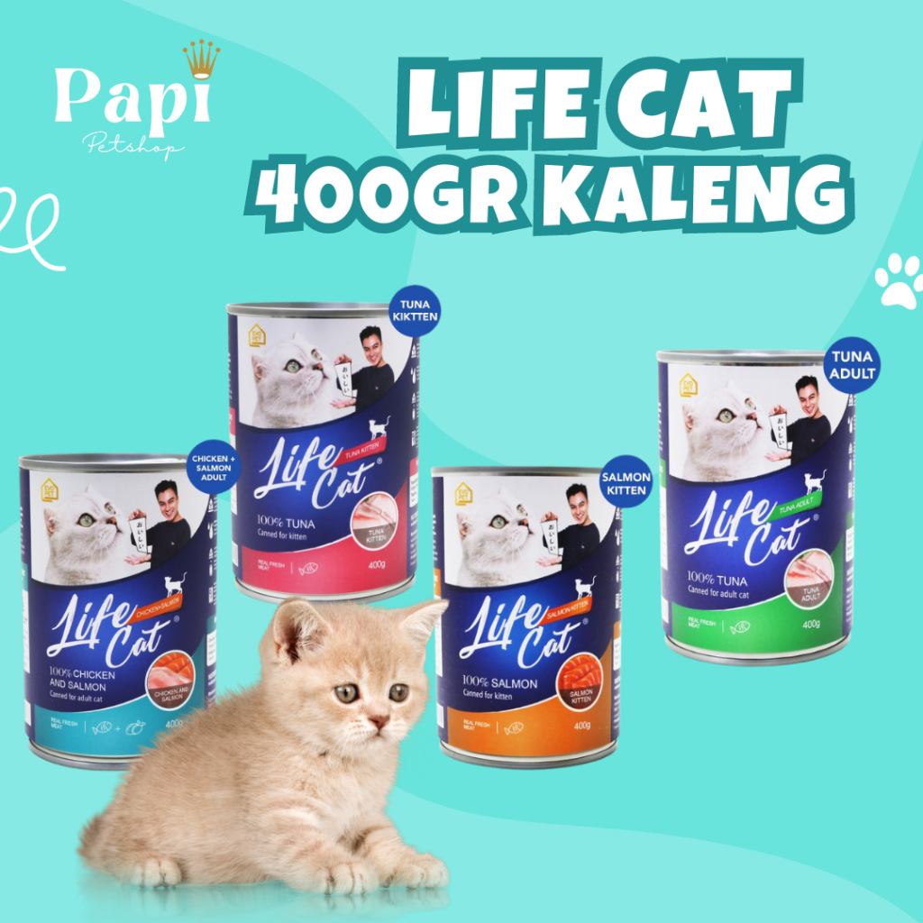 Jual Life Cat Kaleng 400gr Makanan Kucing Basah Kitten Lifecat Kaleng ...