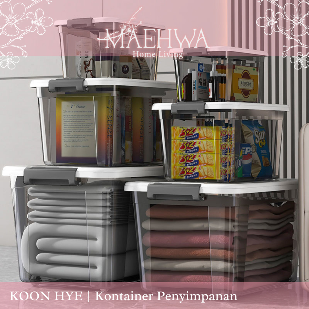 Jual 【MAEHWA】KOON HYE Kotak Alat Transparan Wadah Storage Buku ...
