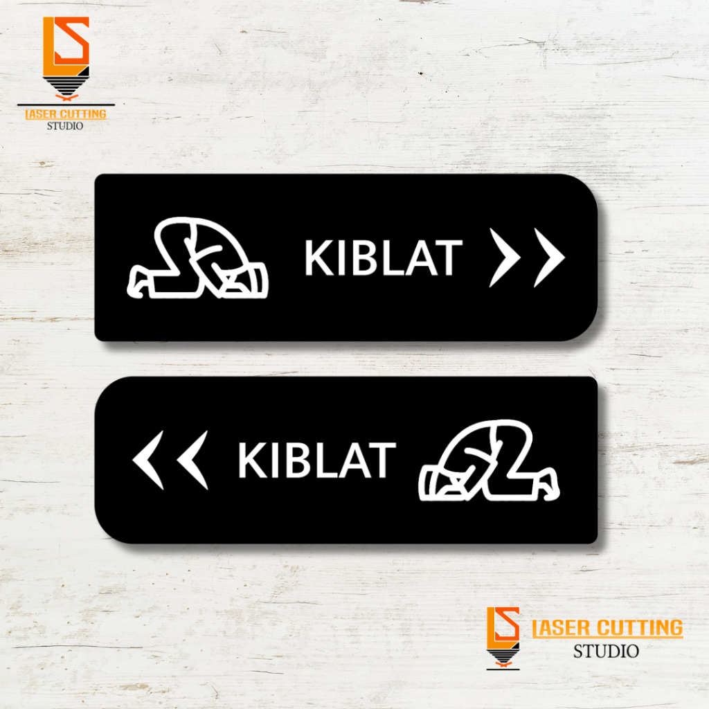 Jual Sign Kiblat Akrilik Minimalis | Papan Tanda Kiblat | Shopee Indonesia