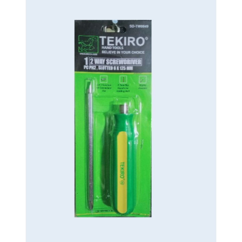 Jual TEKIRO OBENG DUA ARAH,BOLAK BALIK,2 WAY SCREWDRIVER,PH2 6 X 125 MM ...