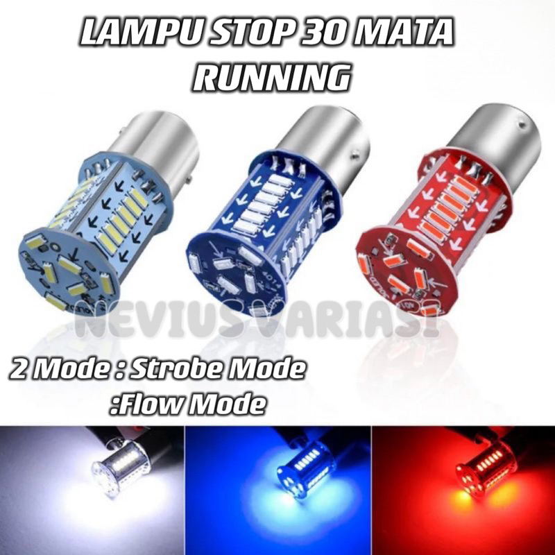 Jual Led Stop Running Lampu Stoplamp Motor 2 Mode 30 Mata Lampu Rem Bayonet Belakang Kedip DC 12 ...