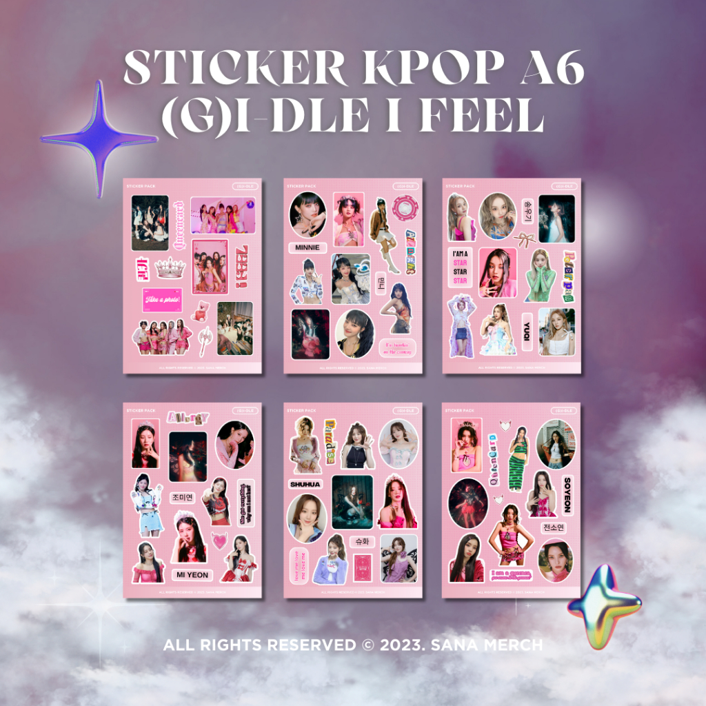 Jual (G)i-DLE | I FEEL | Sticker Deco A6 KPOP Kiss Cut | Soyeon Minnie ...