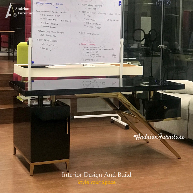 Jual Meja Kerja / Kantor Direktur Modern Minimalis HPL & Stainless ...