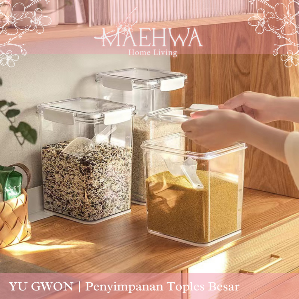 Jual 【MAEHWA】YU GWON Toples Serbaguna Bening Wadah Kedap Gula Teh Kopi ...