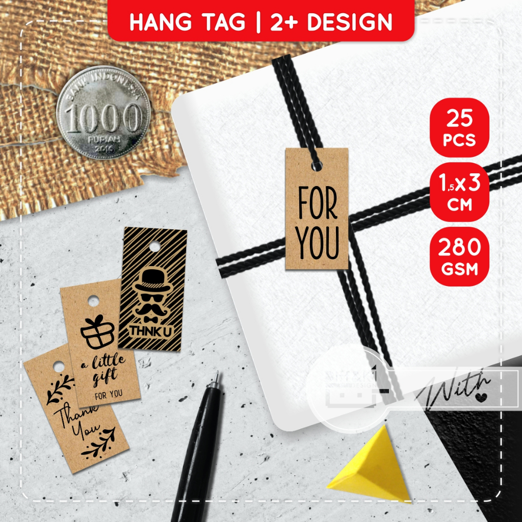 Jual Label Hang Tag for You A little Gift Thank You Kraft Hampers Craft ...