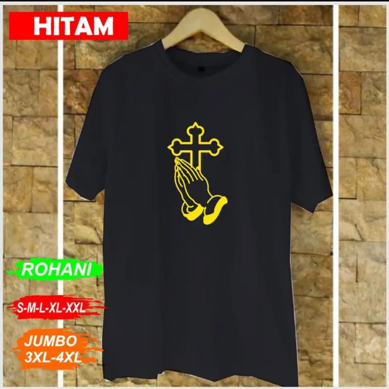 Jual KAOS ROHANI KRISTEN SALIB PRAY LOGO KUNING | Shopee Indonesia