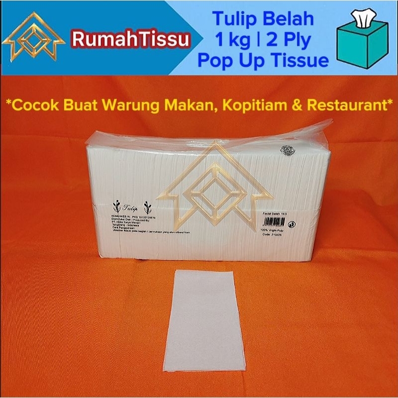 Jual Tisu Tulip Pop Up/Belah 1 Kg 2 Ply Cocok untuk Rumah Makan ...