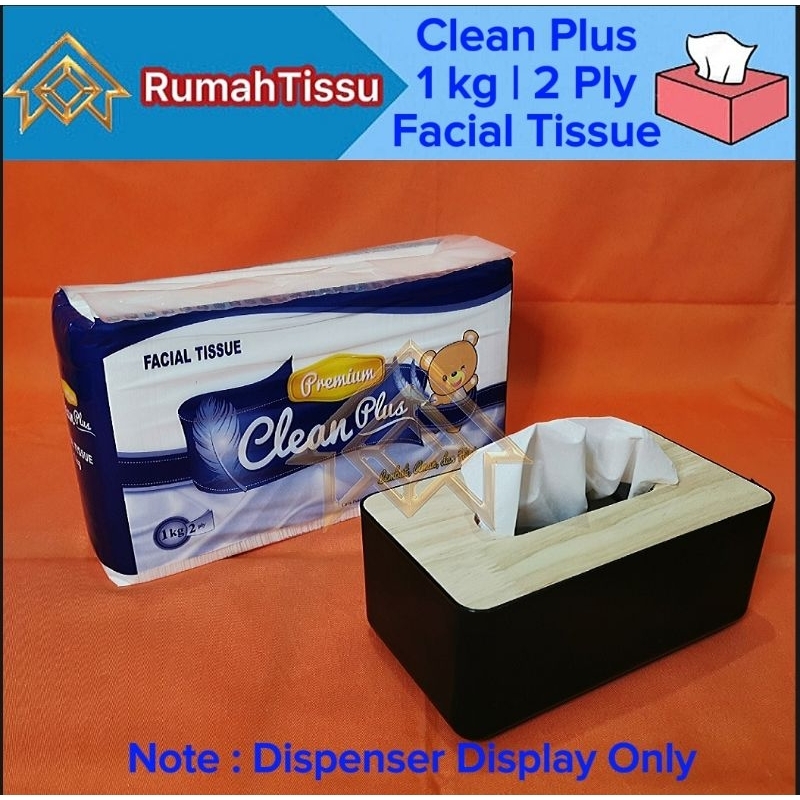 Jual Tisu Tissue Clean Plus Premium Facial Tissue 1 Kg 2 Ply / Tisu ...