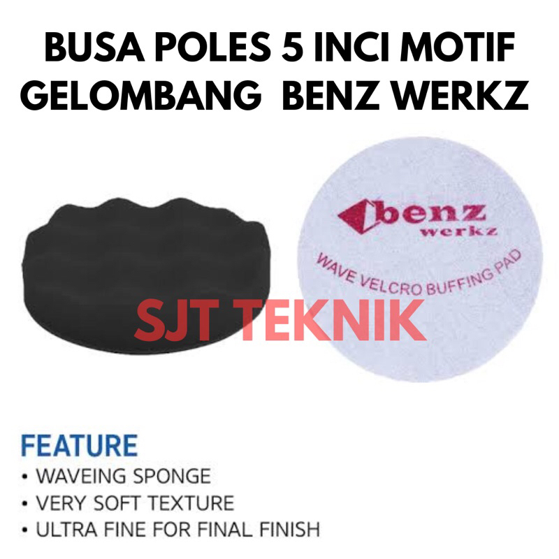 Jual Busa poles mobil 5 inci wave velcro buffing pad 5 inch benz werkz ...