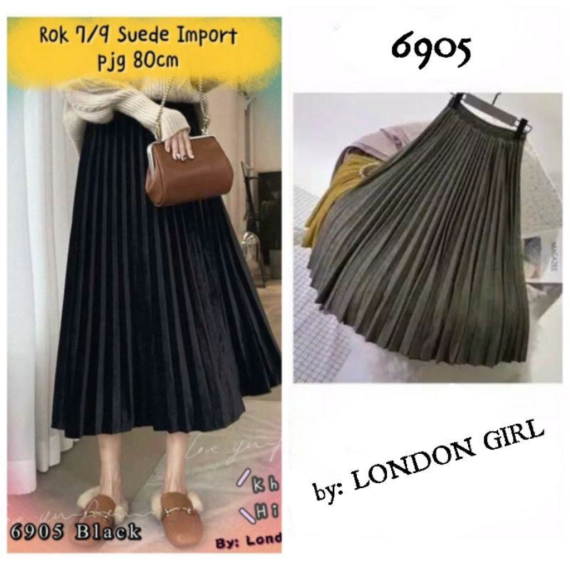 Jual ROK WANITA LONDON GIRL ORIGINAL 6905# 7/9 (80 cm) SUEDE PREMIUM ...