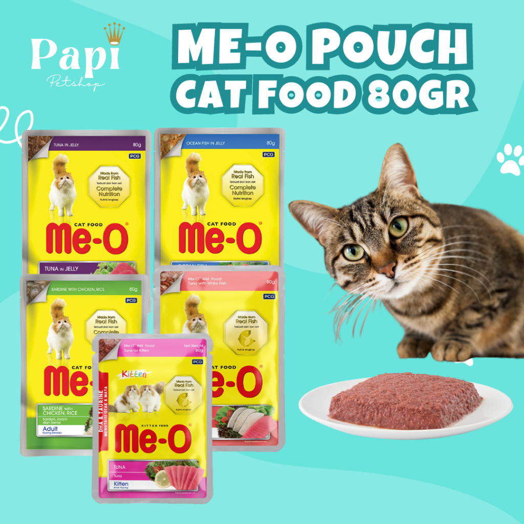 Jual Meo Pouch Sachet 80gr Makanan Kucing Basah Me-O sachet Adult ...