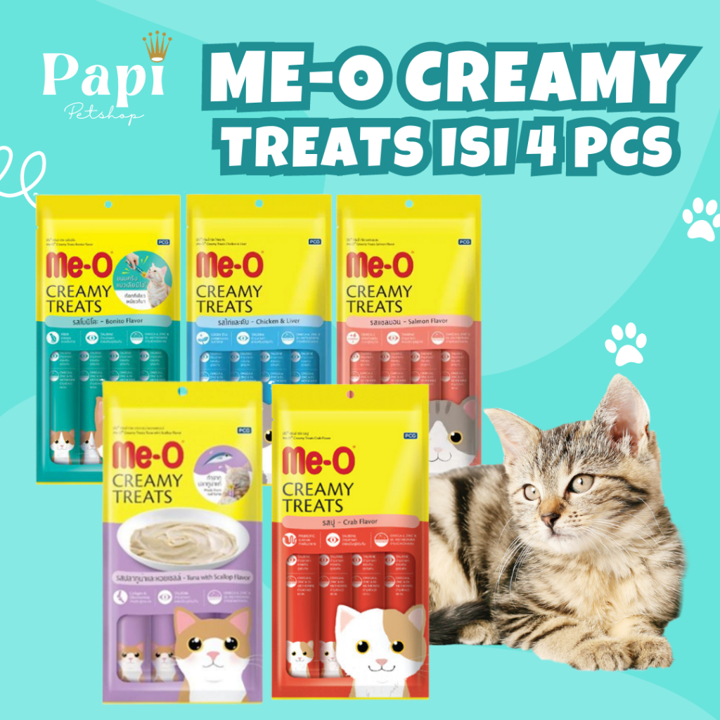 Jual MeO Creamy Treats Kucing Snack Camilan Makanan Kucing Me-O Isi 4 ...