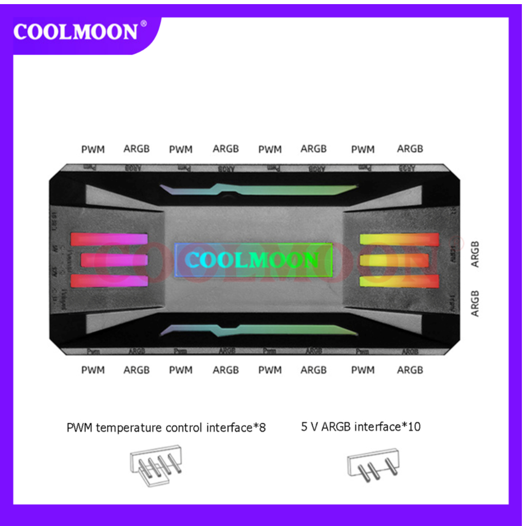 Jual COOLMOON REMOTE HUB CONTROLER ARGB PWM FAN SYNCRON CONTROLLER ...