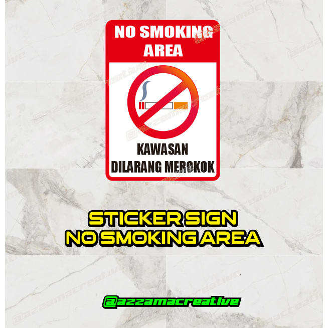 Jual Sticker Area Dilarang Merokok No Smoking Area | Shopee Indonesia