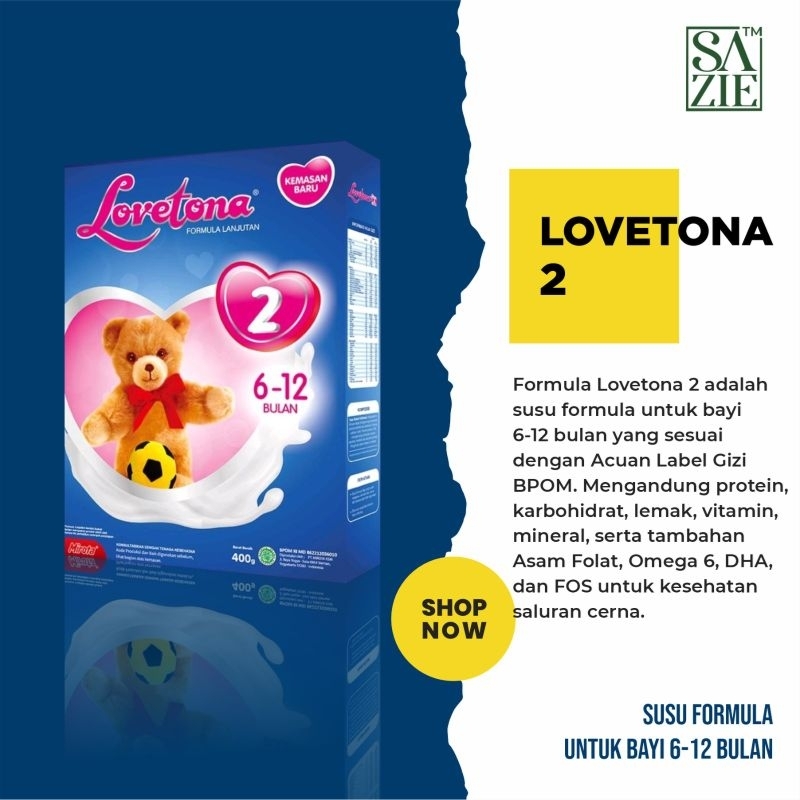 Jual LOVETONA 2 400 GR SUSU FORMULA USIA 6-12 BULAN (TANPA DOS ...
