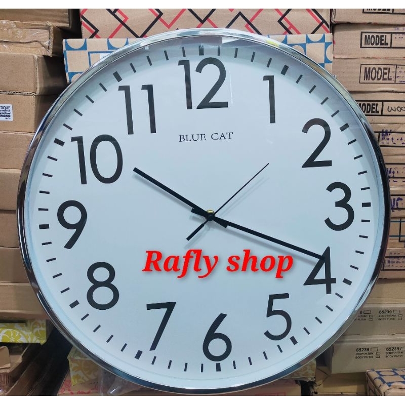 Jual jam dinding besar/ jumbo murah blue cat 45cm | Shopee Indonesia