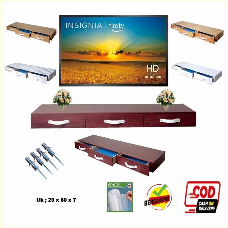 Jual Rak Dinding Ambalan / Meja Minimalis 3 Pintu Laci Tempel Dinding ...