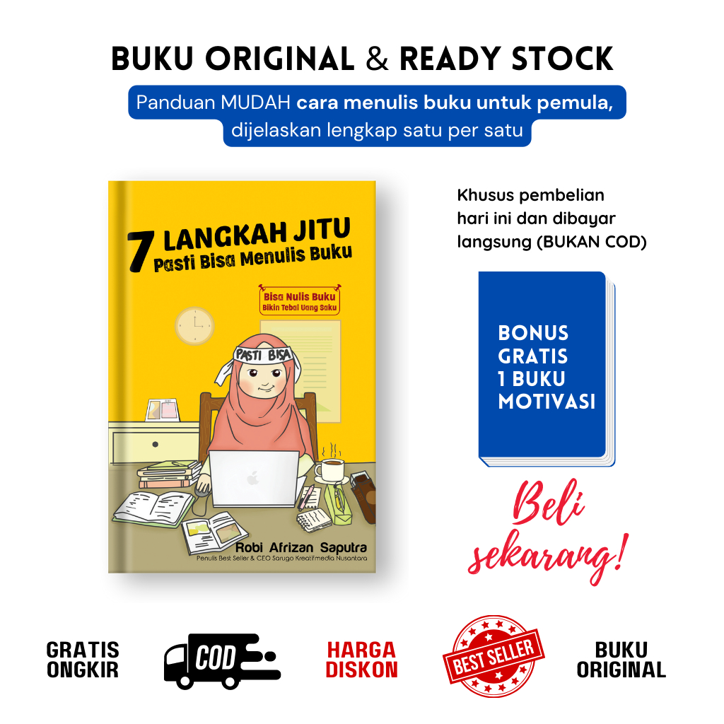 Jual Buku Panduan Cara Menulis Buku - Buku 7 Langkah Jitu Pasti Bisa ...