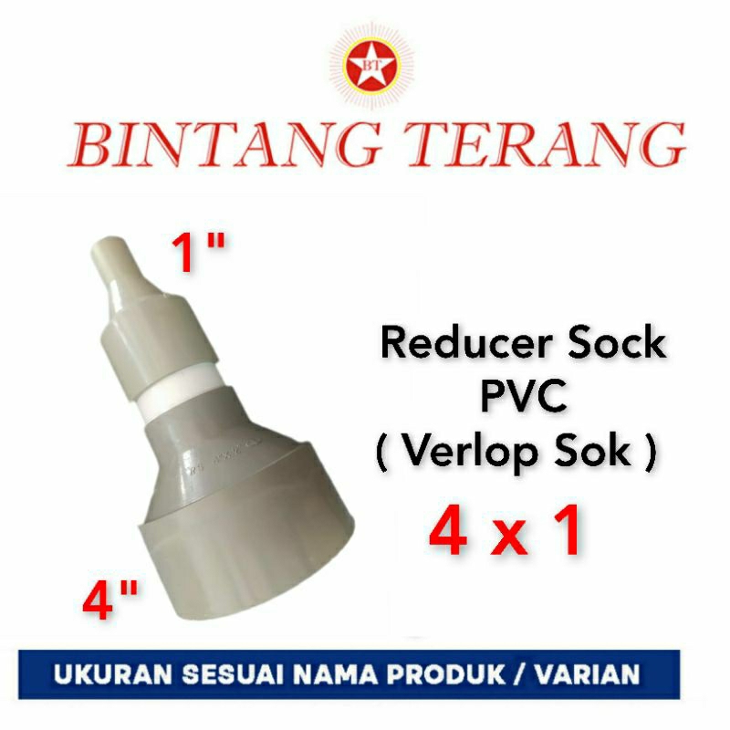 Jual Vlok Sok 4 x 1 / Reducer PVC / Verlop sok / Over sok / Reduser ...