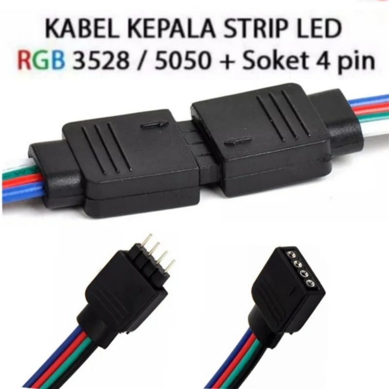 Jual Soket Kabel Sambung RGB 4 Pin Sisir Led Strip SMD 3528 SMD 5050 ...