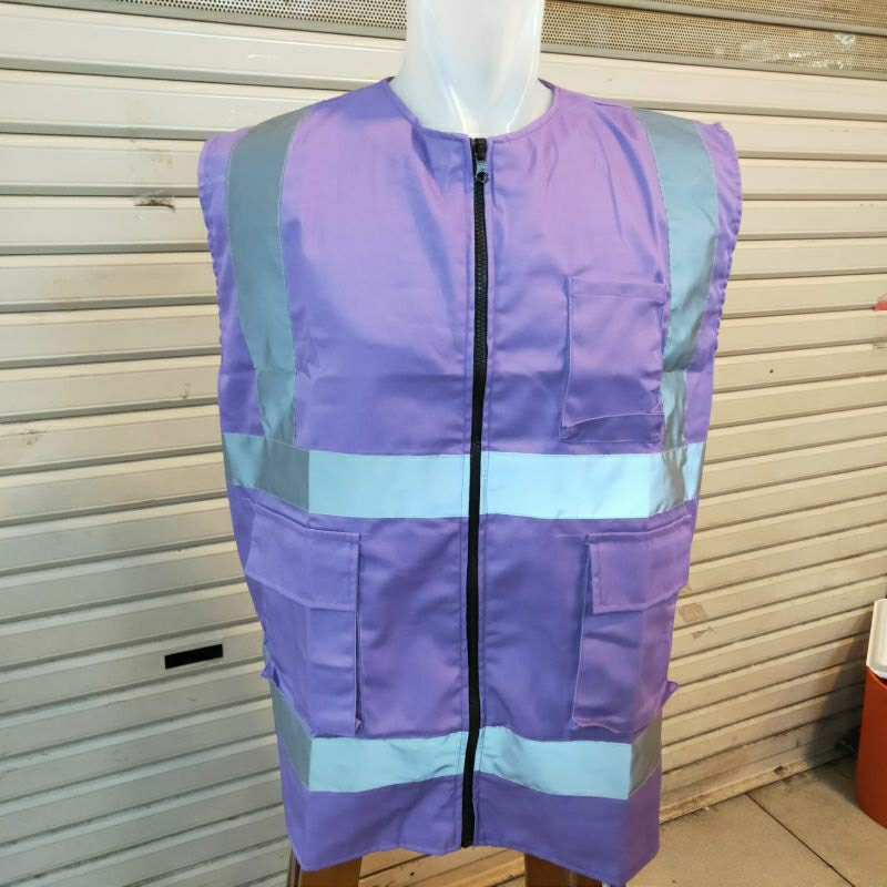 Jual ROMPI SAFETY / SAFETY VEST BAHAN DRILL WARNA UNGU/ROMPI | Shopee ...