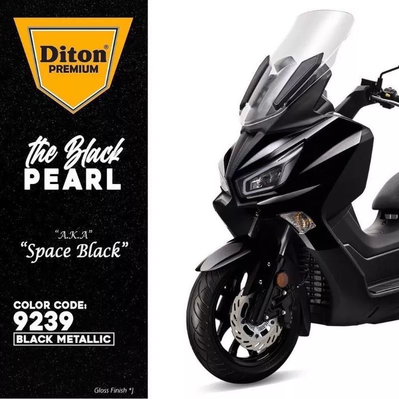 Jual DITON PREMIUM 9239 BLACK METALLIC CAT SEMPROT SPRAY PAINT WARNA ...