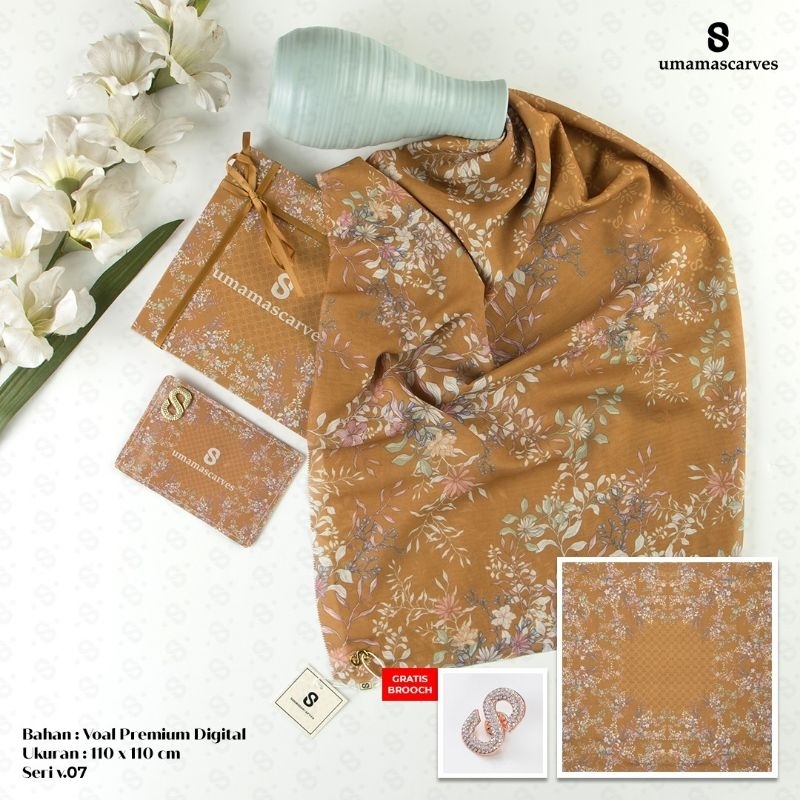 Jual hijab instan umama scarves jilbab segiempat motif voal free box ...