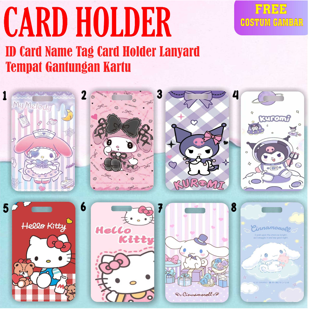 Jual LANYARD CARD HOLDER Name Tag Motif Sanrio Kartu E-money Brizzi ...