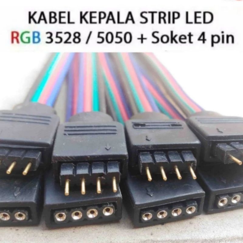 Jual Soket Kabel RGB 4 Pin Sisir Led Strip SMD 5050 | Shopee Indonesia