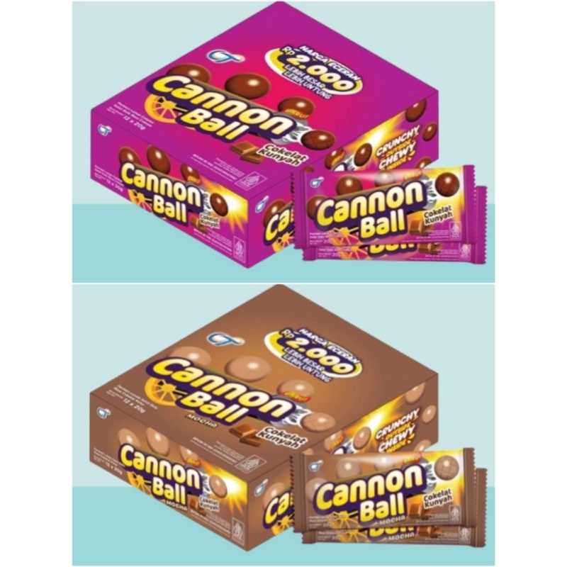 Jual Cannon Ball Coklat Kunyah Besar isi 12 Pcs x 20 gram | Shopee ...