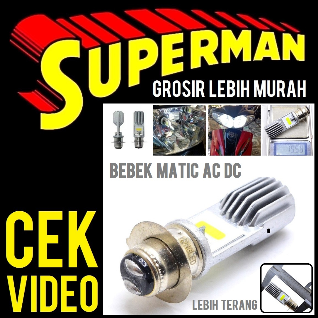 Jual LED H6 AC DC MODEL KONGLED TITO AYOTO universal bebek matic grand jupiter smash mio vario ...