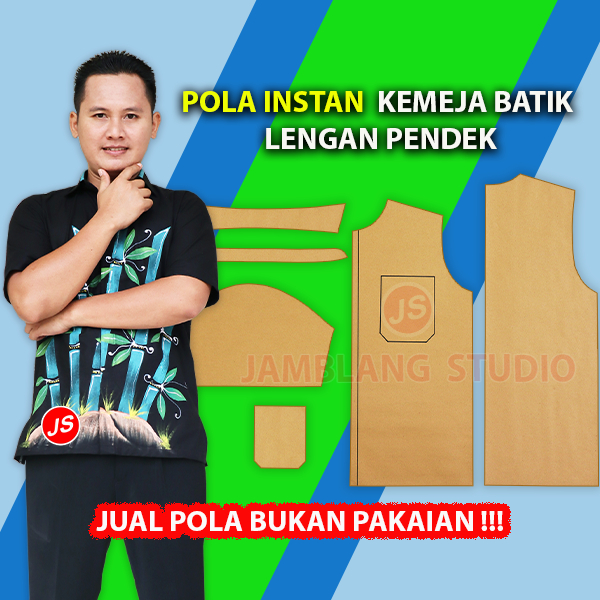 Jual Pola Instan Kemeja Batik Lengan Pendek [ Pola Jamblang Studio ] | Shopee Indonesia
