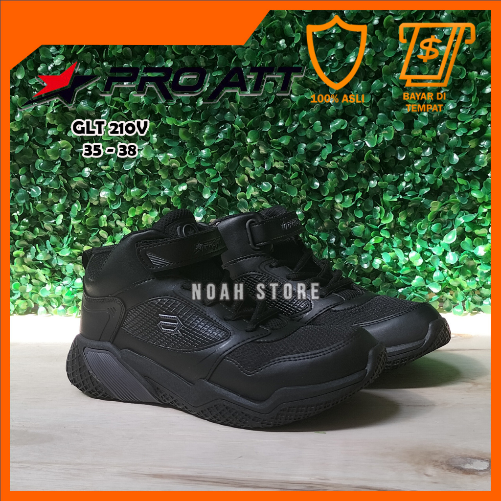 Jual NOAH - Sepatu PRO ATT GLT 210 VL 35-38 / Sepatu Sekolah Hitam ...