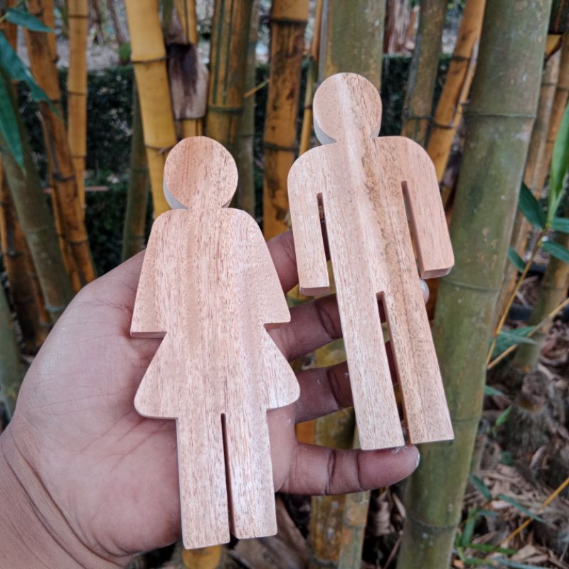 Jual Toilet Sign Logo Penanda Toilet bahan Kayu | Shopee Indonesia