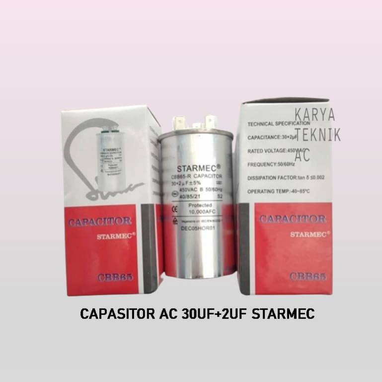 Jual CAPASITOR AC 30UF+2UF STARMEC / KAPASITOR AC 30UF+2UF | Shopee ...